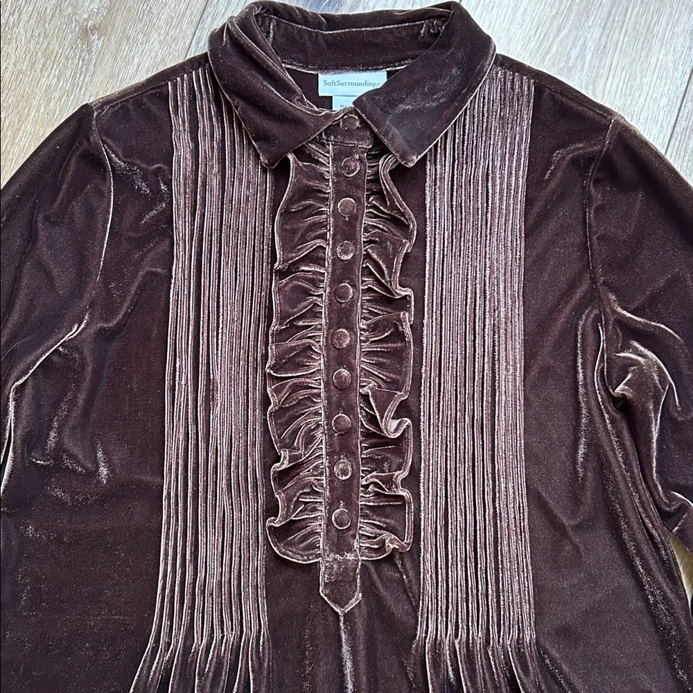 Soft Surroundings | Tops | Soft Surroundings Velvet Tunic Top S Ruffle ...